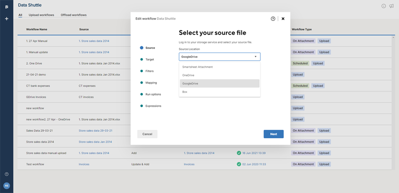 Data Shuttle helps connect your systems to Smartsheet